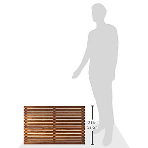 Bare Decor Zen Spa Shower or Door Mat in Solid Teak Wood and Oiled Finish, 31.5 by 19.5-Inch