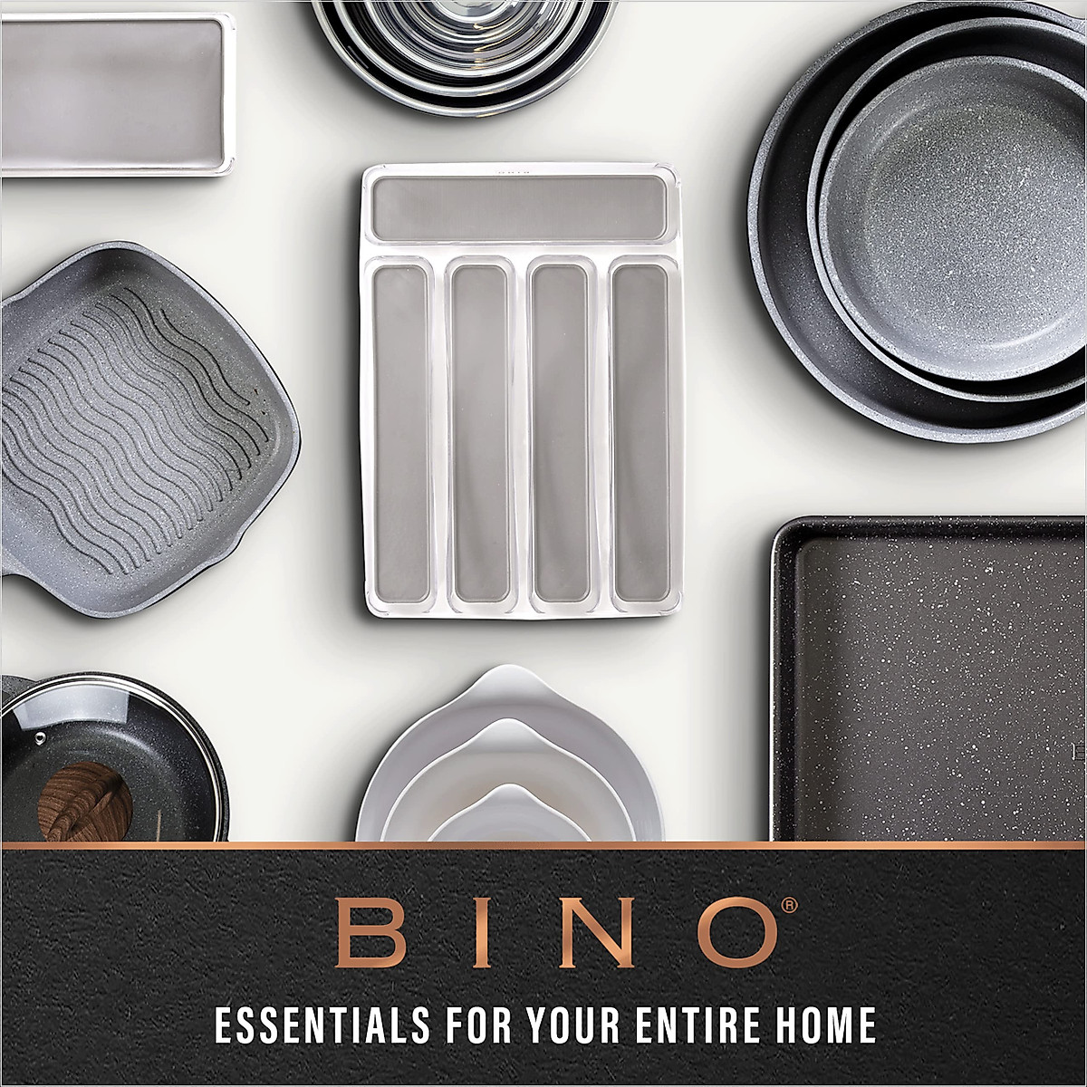 BINO | Plastic Bins, Large - 2 Pack | THE LUCID COLLECTION | Multi-Use| Built-In Handles | BPA-Free | Clear Storage Containers | Fridge Organizer | Pantry & Home Organization