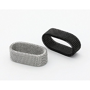 JAJAFOOK Jewelry 8mm Flexible Silver Woven Mesh Band Stainless Steel Screen for Unisex Ring Jewelry