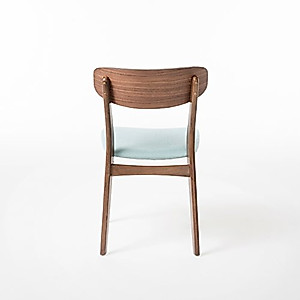 Christopher Knight Home Lucious Fabric / Walnut Finish Dining Chairs, 2-Pcs Set, Mint