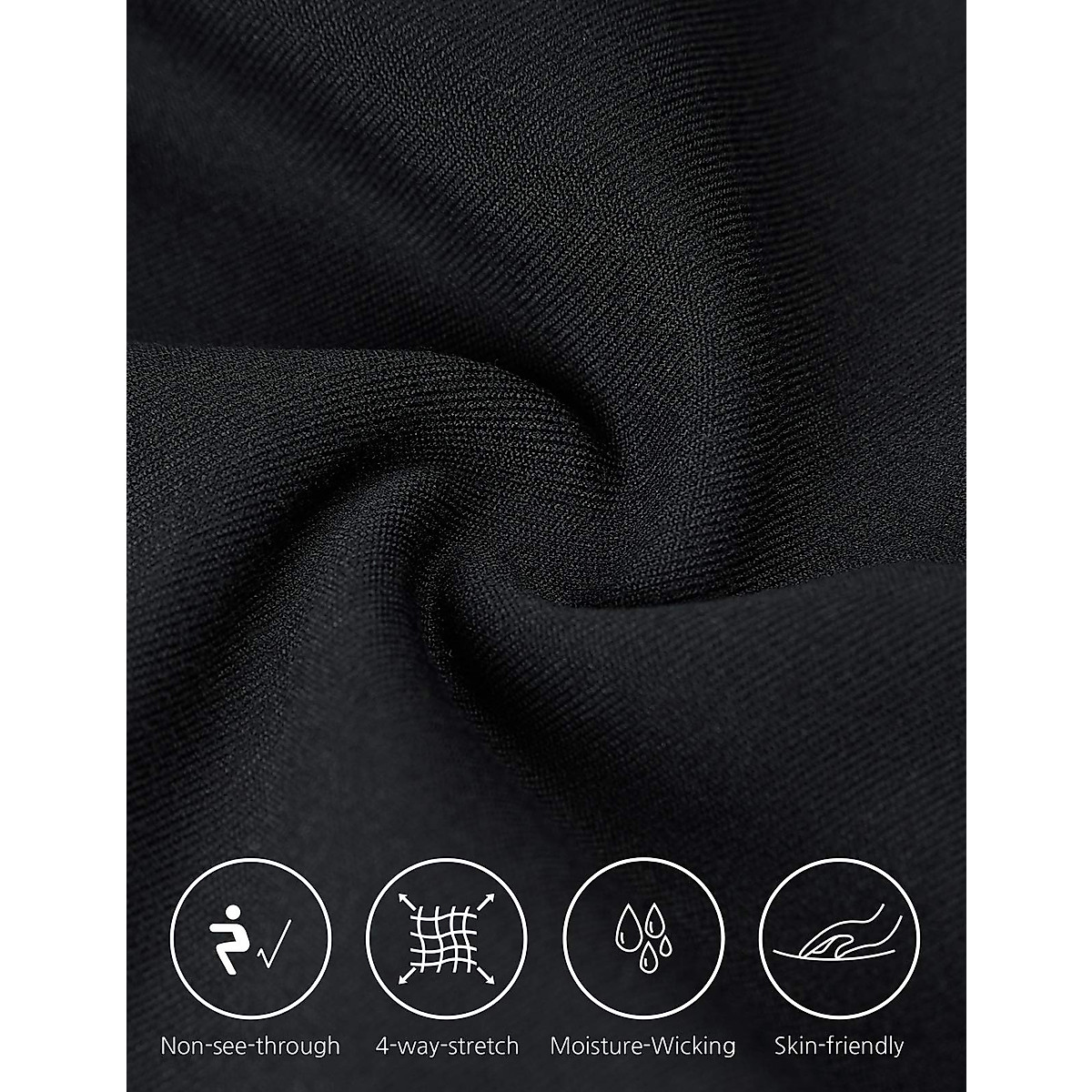 ZUTY 10"/ 5" Biker Shorts Women High Waisted with 2 Hidden Pockets Workout Athletic Compression Yoga Long Shorts Black L