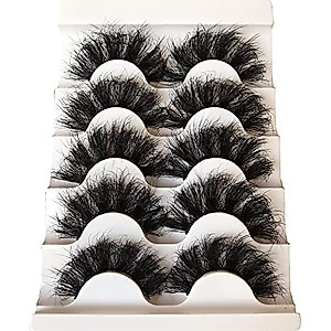 Gmagictobo False Eyelashes Fluffy 3D Faux Mink Lashes 22MM Dramatic False Lashes Pack Long Thick Volume Soft Strip Fake Eye Lashes 5 Pairs Multipack