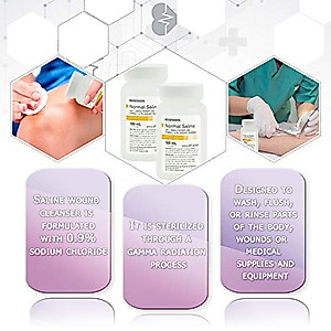 Normal Saline 100 mL. 0.9% Sodium Chloride. Case of 48 Irrigation Solutions for Irrigation of Devices. Sterile Wound Care Solution Bottle. DO NOT Ship to California