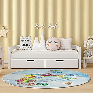 Well Woven Care Bears Castle in The Sky 3'3" Round Blue Area Rug