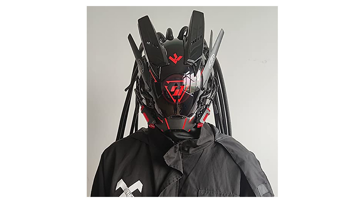 KYEDAY Futuristic Punk Mask for Men - Perfect for Cosplay