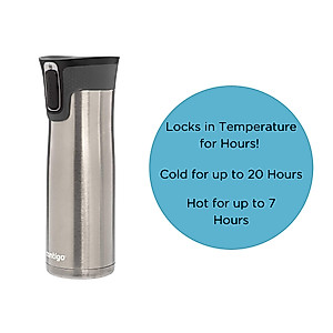 Contigo West Loop Stainless Steel Vacuum-Insulated Travel Mug with Spill-Proof Lid, Keeps Drinks Hot up to 5 Hours and Cold up to 12 Hours, 24oz Steel