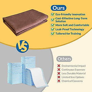 Barpor 48" x 66" Washable Dog Pee Pads Reusable Non-Slip - Puppy Pads Indoor Potty Training Leakproof, Whelping Pads for Floor, Bed, Crate, Cadges, Playpen, Couch Waterproof, Coffee