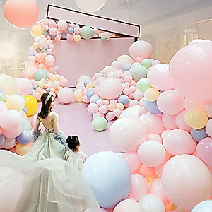 Party Pastel Balloons 100 Pcs 10" Macaron Candy Colored Latex Balloons for Birthday Wedding Engagement Anniversary Christmas Festival Picnic or Any Friends & Family Party Decorations- Multicolor