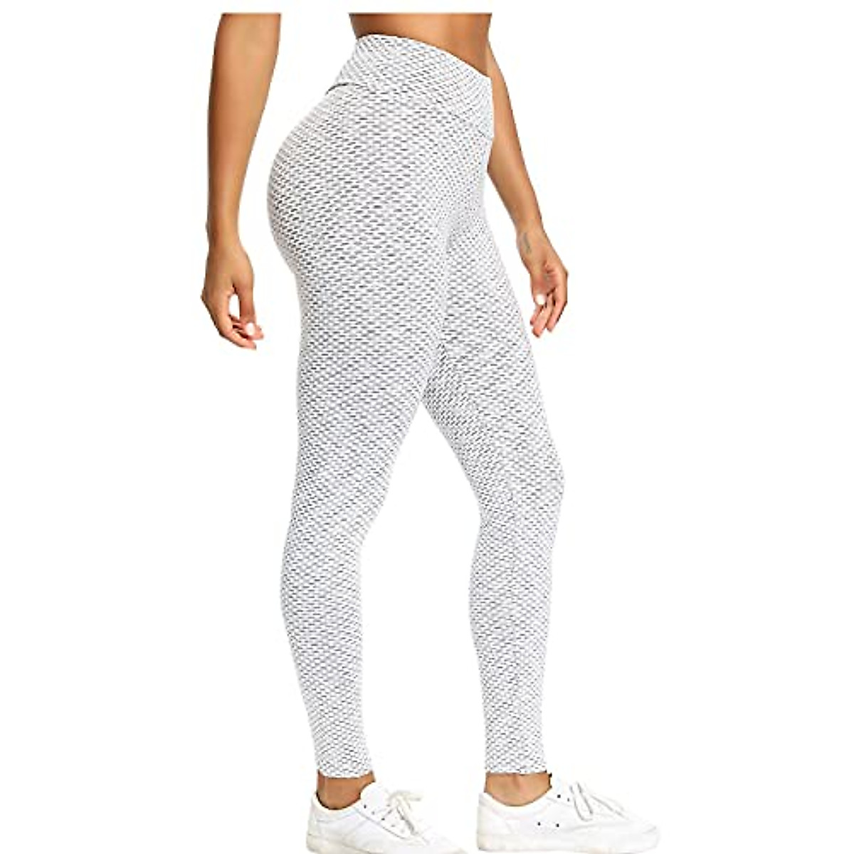 Bblulu Women's Ruched Butt Lifting Leggings High Waist Yoga Pants Tummy Control Stretchy Running Pant Textured Booty Tights
