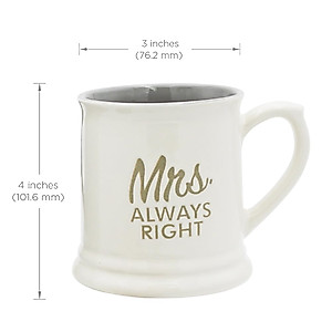 Rockin SHOT GLASS - Mr & Mrs Always Right Couples Mugs & Shot Glasses, Set of 4 Combo 10 oz Gift Boxed - great marriage or Him and Her Gift Set, Gift for Wedding Anniversary, Husband & Wife Gifts