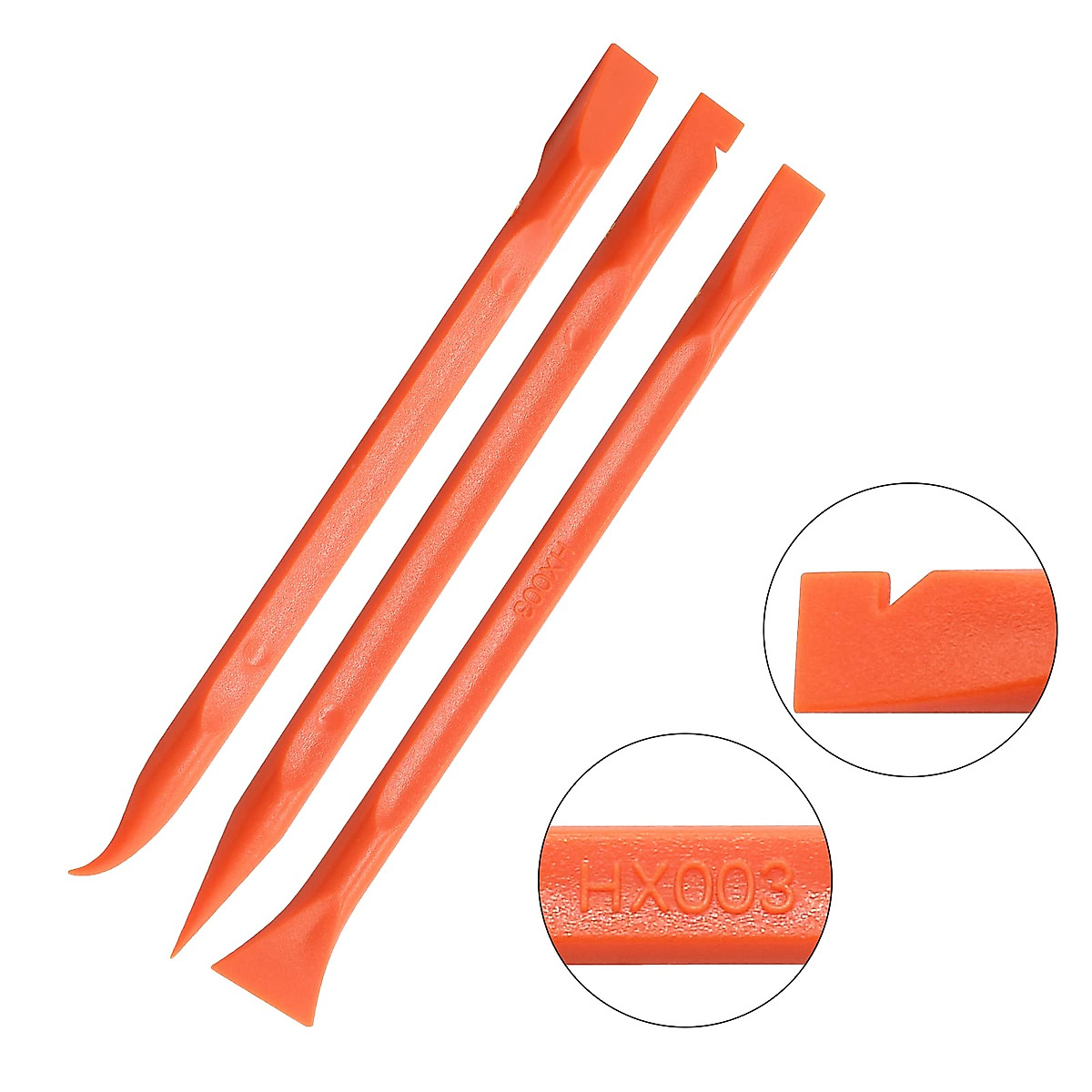 Cionyce 12 Pack Pen-Shaped Scraper Plastic Cleaning Scraper Tool Non-Scratch Cleaning Scraper 3-Kind(Orange)