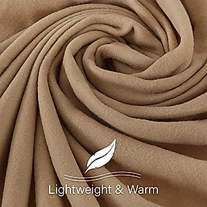 JMR Fleece Throw Blankets for Bed, Couch, or Sofa - Ultra-Soft and Warm Microfiber Plush Blanket for Home and Outdoor Use (Beige, 108X90)