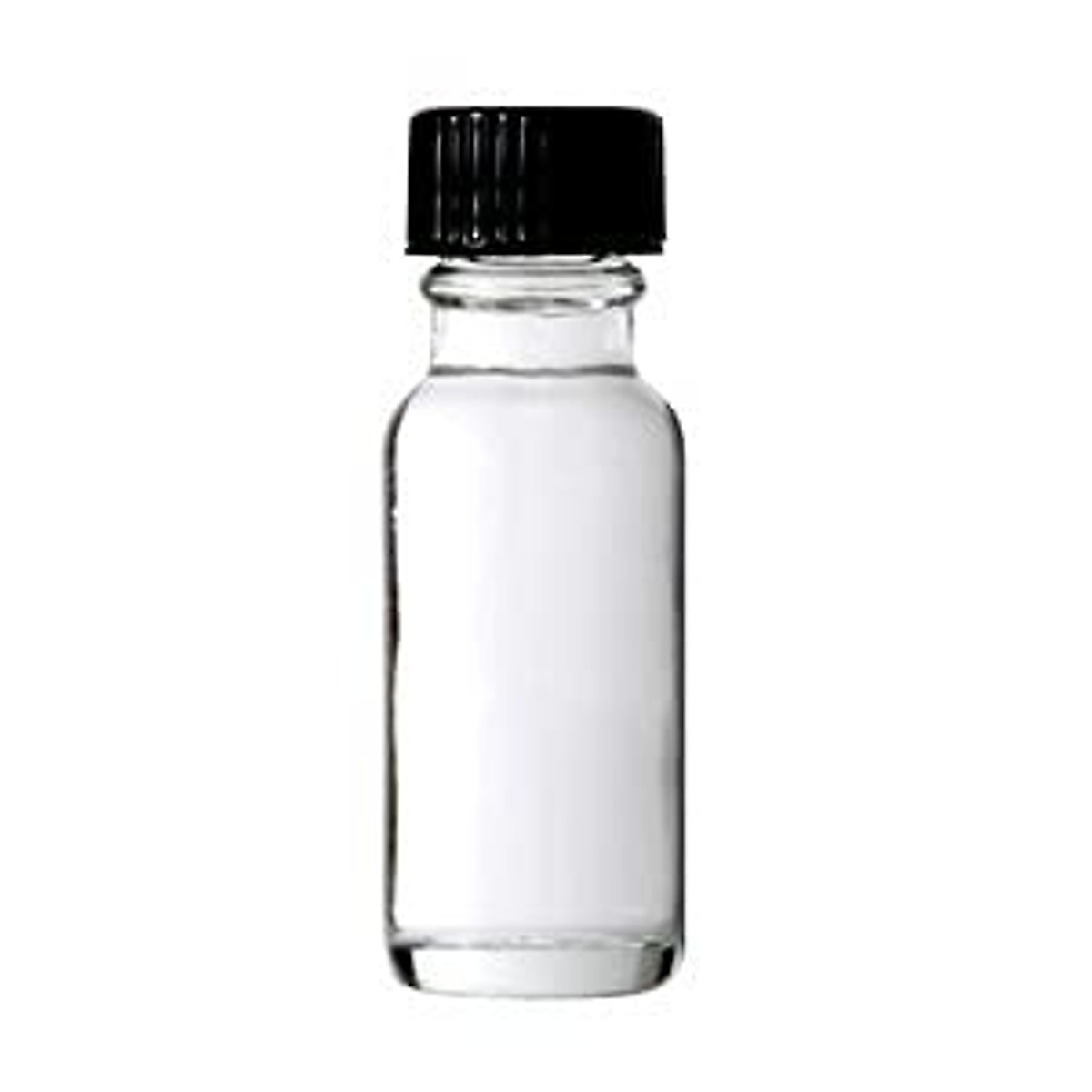 Ananda 144 Pcs, 15ml [1/2 oz] EMPTY CLEAR Boston Round Glass Bottle With Phenolic Polycone Liner Caps