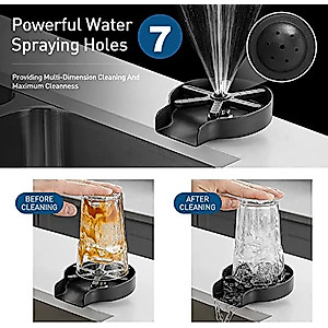 Havin Stainless Steel Wine Glass Rinser for Kitchen Sinks, Bar, Baby Bottles Cleaning, Bar Glass Sprayer, Kitchen Sink Accessories (Matte Black)