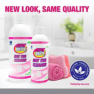 Quick N Brite Heavy Duty Hot Tub Cleaner Kit - Non-abrasive Cleaning Gel with Sponge and Cloth, 16 oz. (Packaging May Vary)