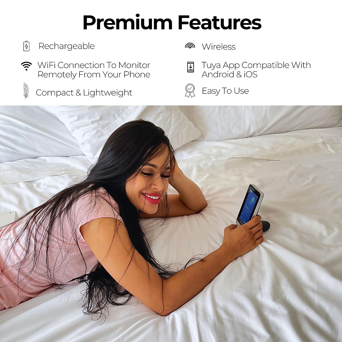 VitaliZEN Airwise Indoor Air Quality Quality Monitor, Portable, for Real-Time PM2.5, PM1.0, CO2, PM10, Volatile Compounds, TVOC, Formaldehyde, Temperature, and Humidity. Compatible with Android & iOS