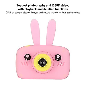 ciciglow Kids Camera, Bunny Appearance 1080P Full HD Kids Digital Camera with Lanyard, Double Protection and Shockproof, Toy Gift for 3-12 Years Old Boys&Girls