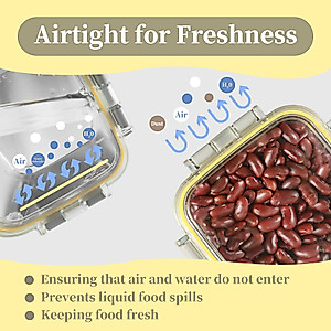 Sekonow Airtight Food Storage Containers with Innovative Lids, 6Pcs 0.75L-6.5L Large Clear Plastic Kitchen Storage Containers for Pantry Organization and Storage, Cereal, Flour and Sugar Containers