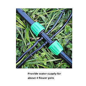 FULAIERGD 10 Pcs Barbed Tee (0.6-0.63" OD) 16mm to 1/4 inch Irrigation Tube Anti-Drop Barbed Hose Fittings (Fits 13mmID/ 4mm ID) 6-Way(Six-Way Adapter)