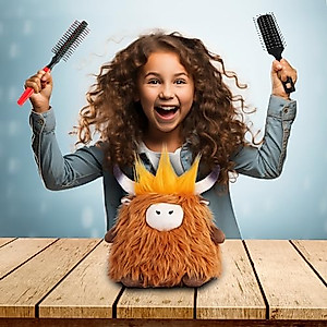 rivoeis Highland Cows Stuffed Animals Cow Plush Toy Cute Animal Stuffies Plush Highland Cows Decor (Brown, 8 Inch)