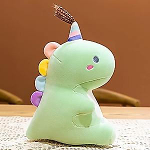 FSLMY Dinosaur Plush Toy Soft Stuffed Cute Animal Dinosaur Plush Doll As A Boy Girl Birthday Gift Halloween (Green, 11.8 inch)