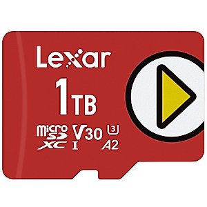 Lexar 1TB PLAY micro SD Card, UHS-I, C10, U3, V30, A2, Full-HD Video, Up To 150MB/s, Expanded Storage for Nintendo-Switch, Gaming Devices, Smartphones, Tablets (LMSPLAY001T-BNNNU)
