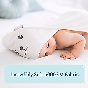 HIPHOP PANDA Baby Animal Face Robe Viscose Derived From Bamboo for 0-9 Months - 2 Layer Softest Baby Bath Hooded Robe, Bear