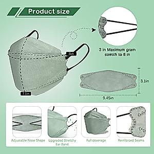 60PCS KF94 Disposable Face Masks, 4 Layers 3D Fish Type Masks Protective Mouth Shields Mask Individually Wrapped, Multicolored Face Mask for Teens Adults men&women 6 Design(Color Morandi)