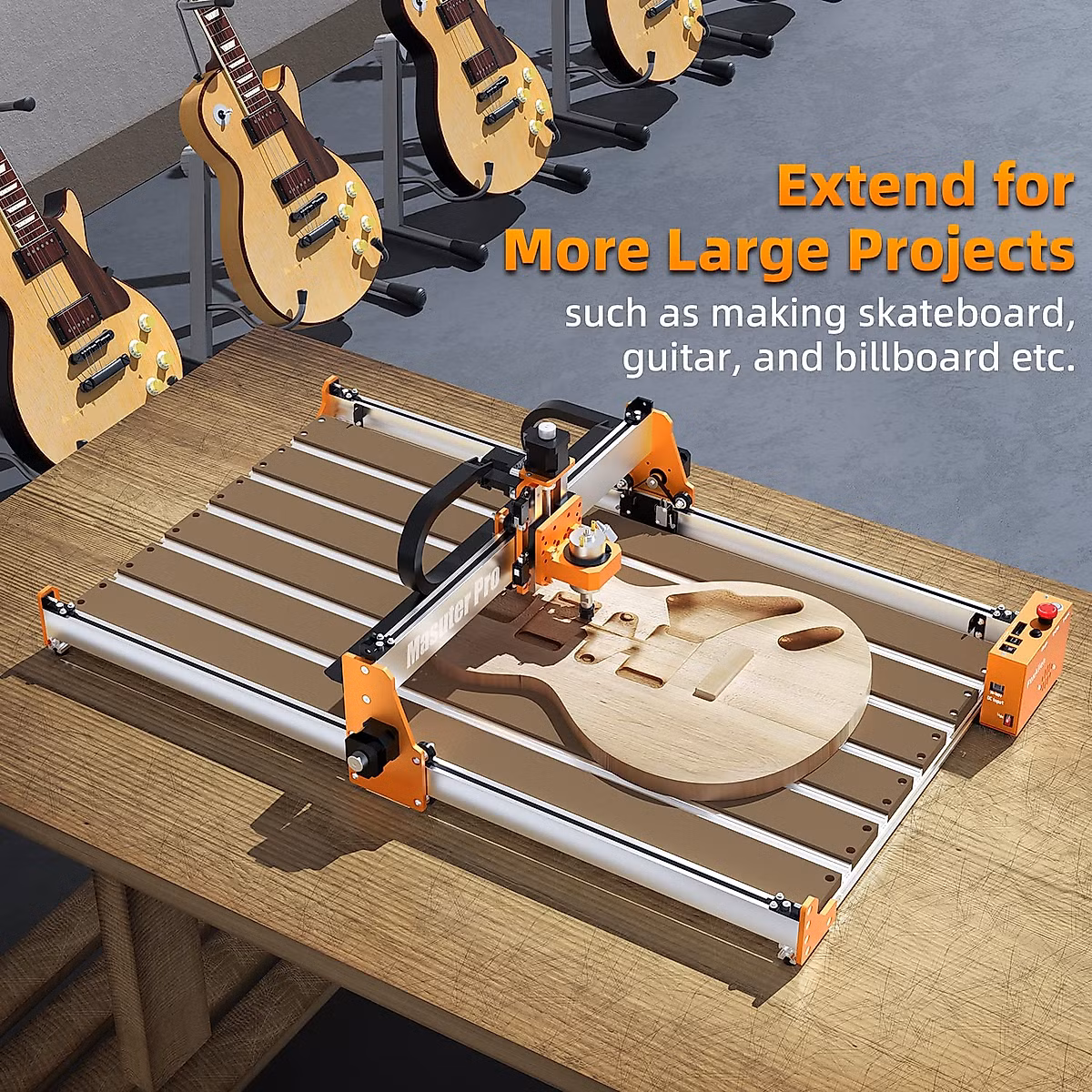 FoxAlien Masuter Pro CNC Router Machine with 40x80cm Extension Kit for Working Area Extend