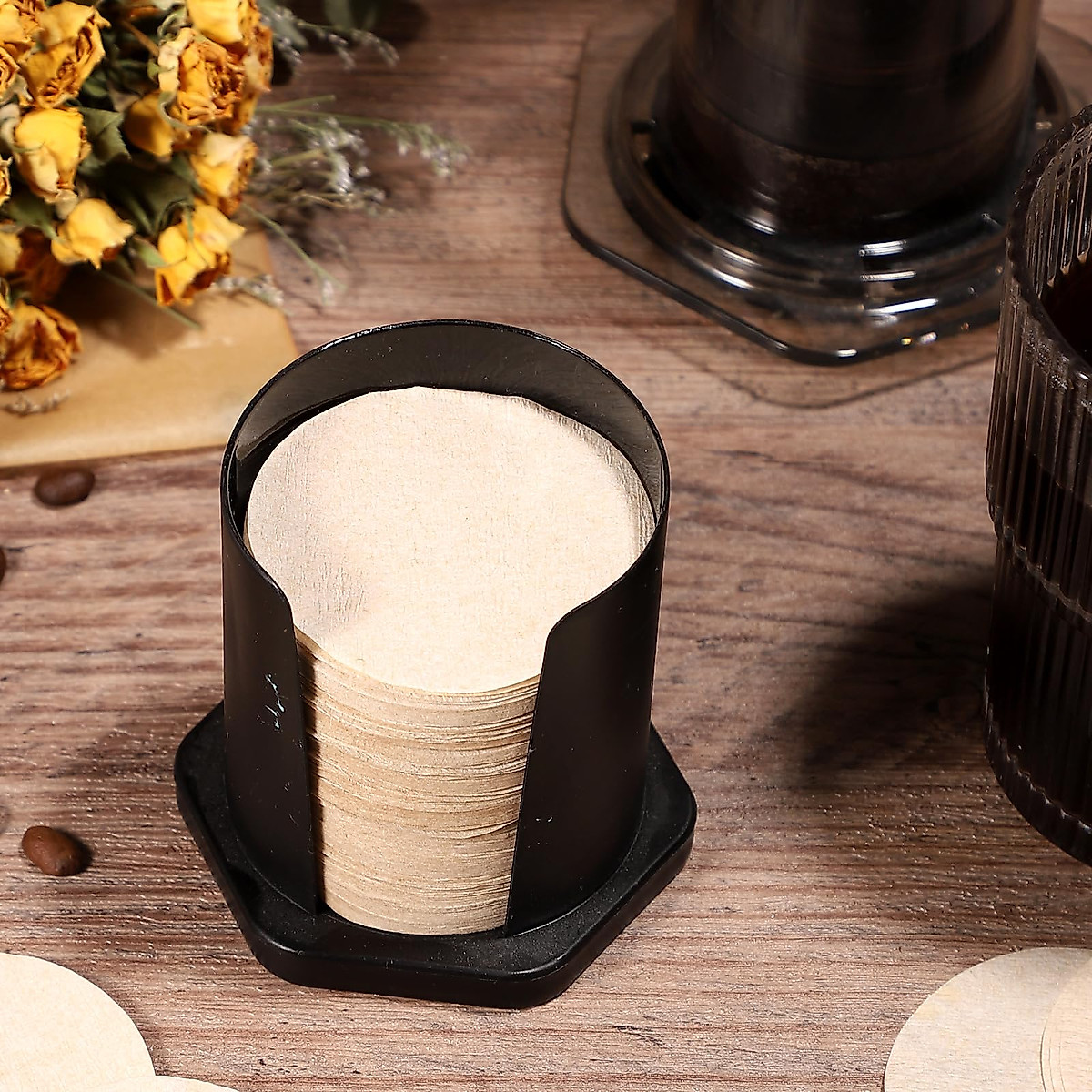 600 PCS Unbleached Coffee Filters Replacement Round Coffee Filters Disposable Paper Filters