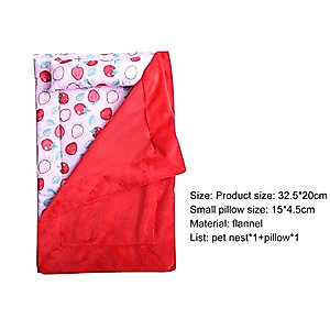 Floralby 1 Set Small Animal Bed Hand Washable Bite Bearded Dragon Small Animal Nest Bed Cage Accessories Strawberry