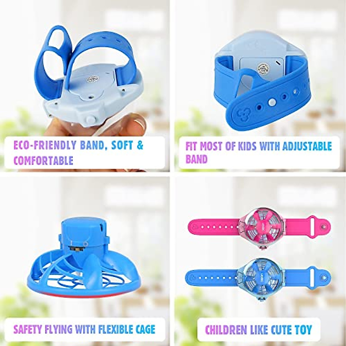 CheerWing Mini Drone for Kids, One Key RC Watch Control Small UFO Flying Toys with LED Night Lights Easy to Operate for Beginners Boys Girls Pink