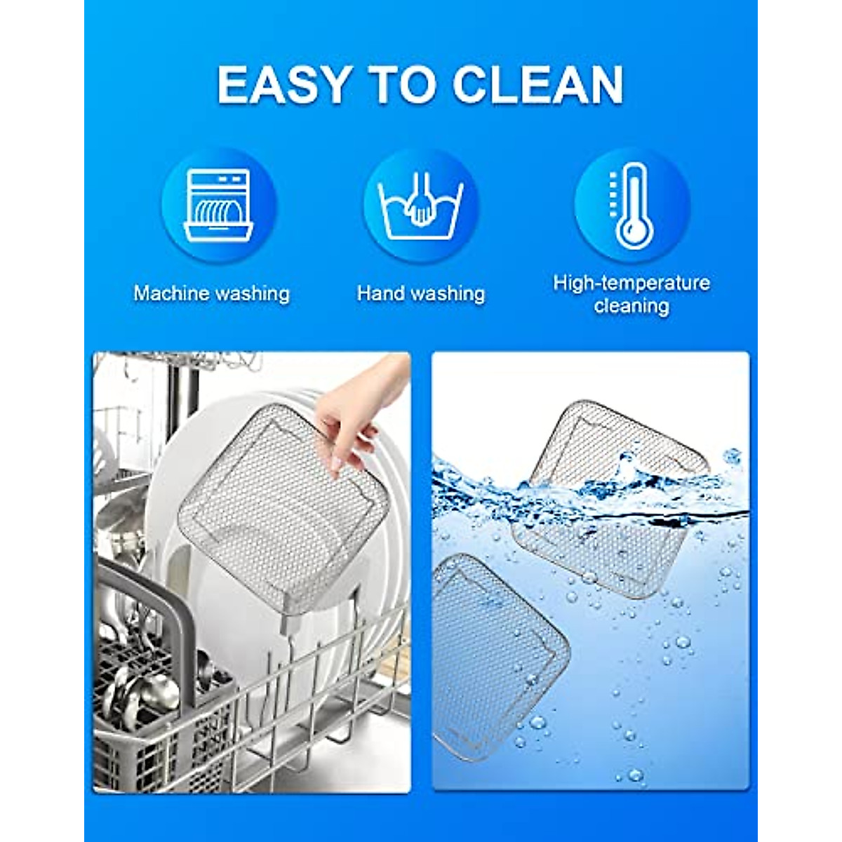 Air Fryer Rack for Instant Vortex COSORI NUWAVE Air Fryer Oven- 304 Stainless Steel Three Stackable Dehydrator Rack Toast Rack Stand Accessories