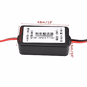 Qiilu 12V DC Car Rearview Camera Power Relay Capacitor Filter Rectifier
