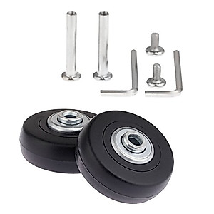 Mtsooning 2Set Suitcase Luggage Replacement Wheels, 50x18mm Wear-Resistant Mute Inline Skate Wheel, Rubber Swivel Caster Wheel Bearing Repair Kit