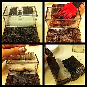 Clear Acrylic Musubi Rice Press Maker with Rectangular Handle Food Safe