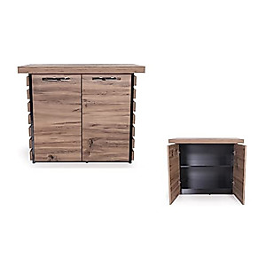 Casa Mare 87" Wood Office Furniture Set of 4pcs | Executive Desk w/Leather Pad | Large Storage Cabinet w/Chrome Handles & Legs | Modern File Cabinet | Coffee Table | Sturdy Farmhouse Home Workstation