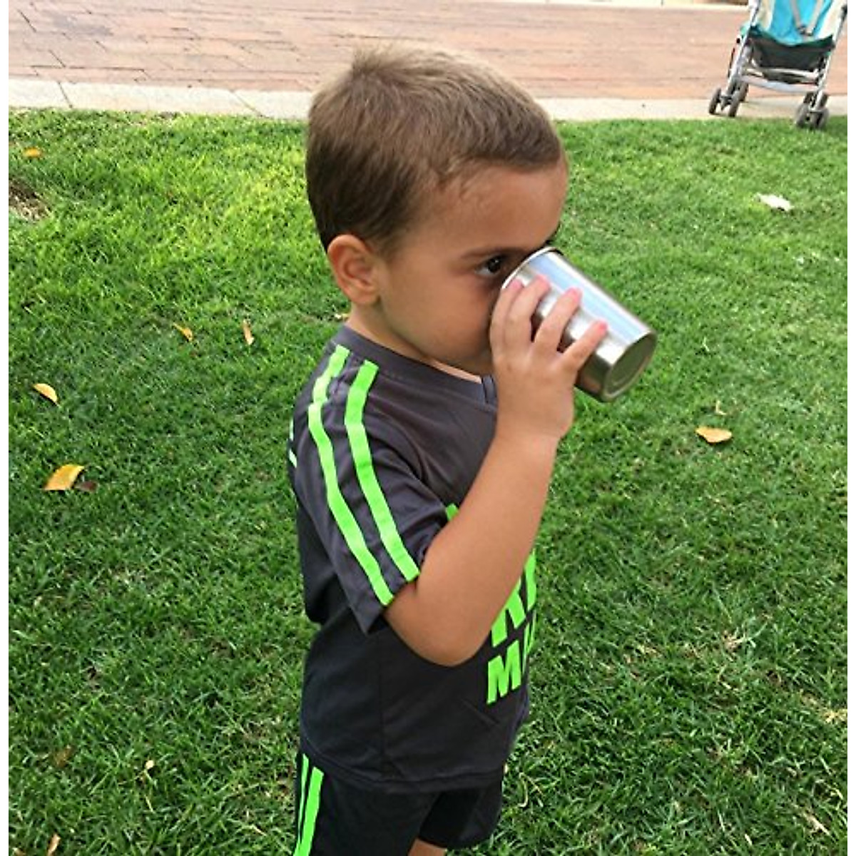 Stainless Steel Cups for Kids and Toddlers 8 oz. with Silicone Sleeves - Small Metal Cups for Home & Outdoor Activities, BPA Free Healthy Unbreakable Premium Metal Drinking Glasses (4-Pack)