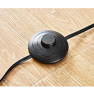 SKY FORTUNE Industrial Floor Lamp with Bulb,Metal Standing Lamp, E26 Socket, On/Off Footswitch, Modern Minimalist Floor Lamp for Bedroom, Living Room,Office,Black