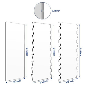 N/C 6Pcs 9.45 Inch Clear Acrylic Cake Scraper Icing Frosting Buttercream Decoration Comb Saw Tooth Set, Edge Smoother in 11 Patterns for DIY Cream Mousse, Kitchen Supplies 9.45*3.94*0.08