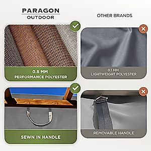 Paragon Outdoor 11' x 16' Palermo Soft Top Pergola, Gray Powder-Coated Aluminum Frame Finish with Sand Canopy, Convertible Top, Reinforced and Rust-Resistant, Perfect for Every Season