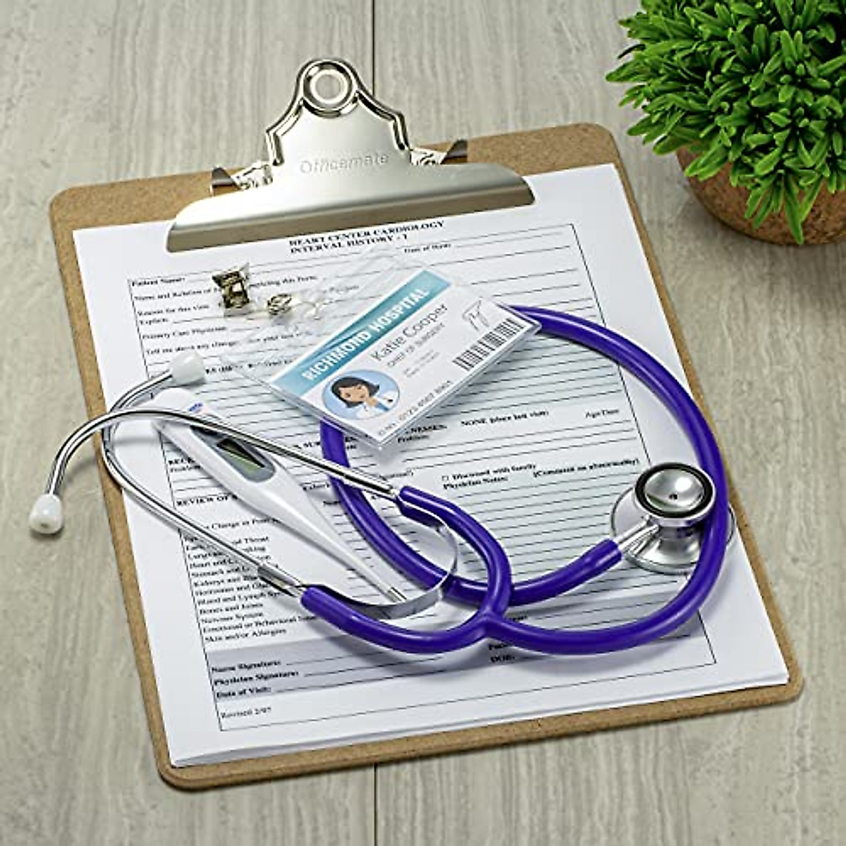 Officemate Recycled Wood Clipboard, Letter Size, 9" x 12.5" with 6" Clip, 3 Pack (83133),Brown