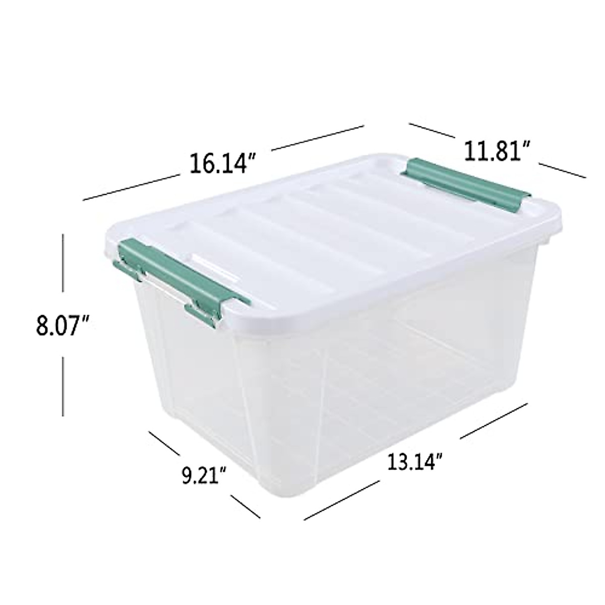 Ponpong 20 Quart Clear Plastic Storage Tote, Plastic Storage Boxes with Lids, Pack of 4