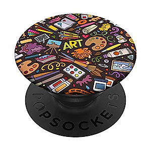 Art Collage for Artist, Painter, Teacher Gift PopSockets PopGrip: Swappable Grip for Phones & Tablets