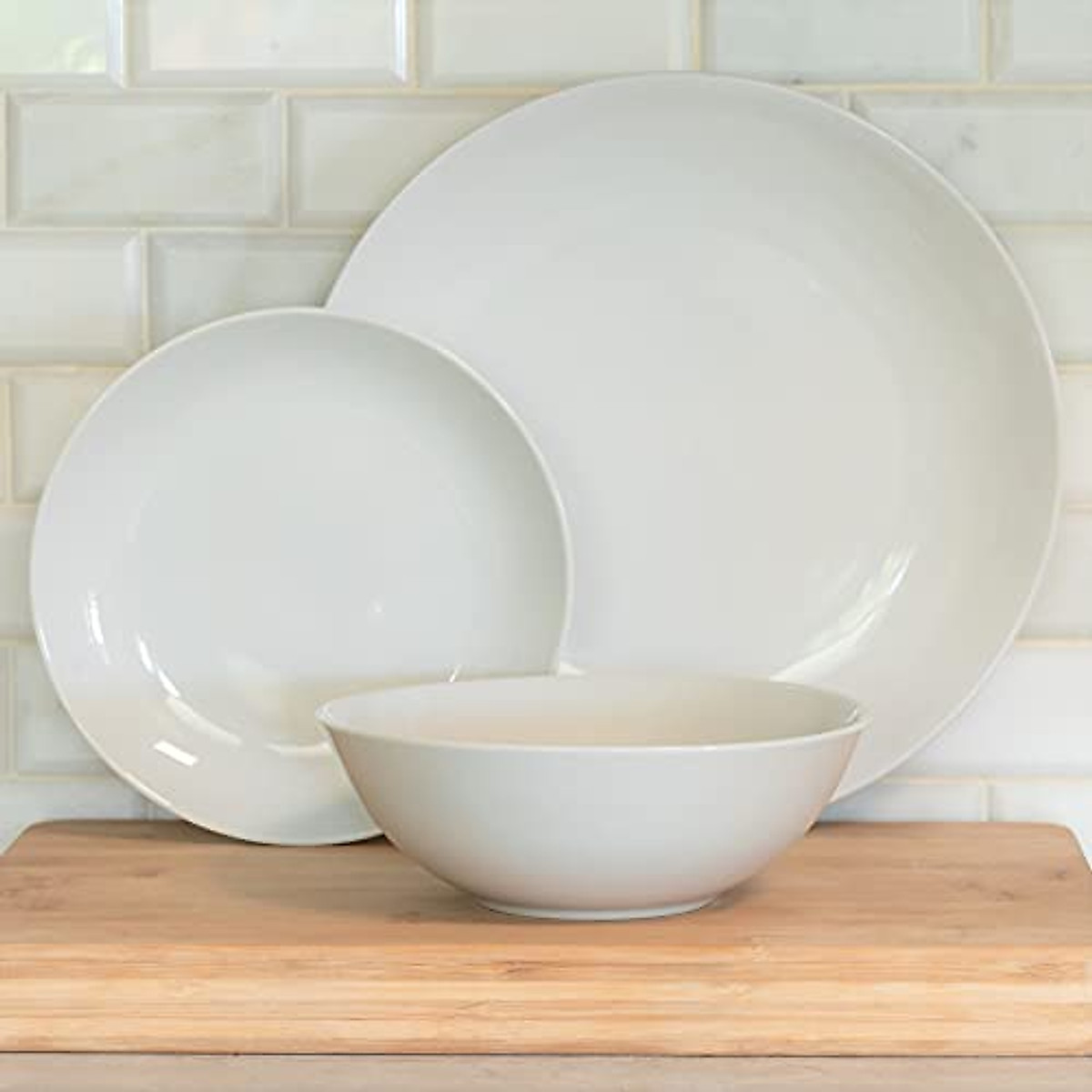 10 Strawberry Street Simply Coupe Dinnerware Set, White, Service for 4 ( 12 Piece)