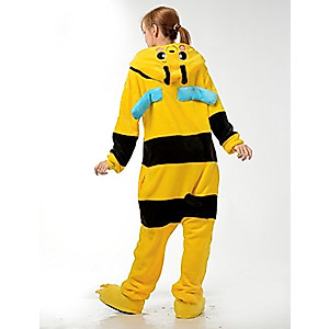 FashionFits Unisex Adult Cosplay Bee Animal Pajama Costume 1-Piece Halloween S