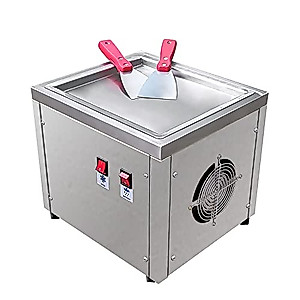 Mvckyi Commercial Countertop Mini Square Fried Ice Cream Roll Machine, Frozen Yogurt Ice Pan Rolled Machine Electric Stir Fry Ice Cream Rolled Maker for Home Bar Cafe