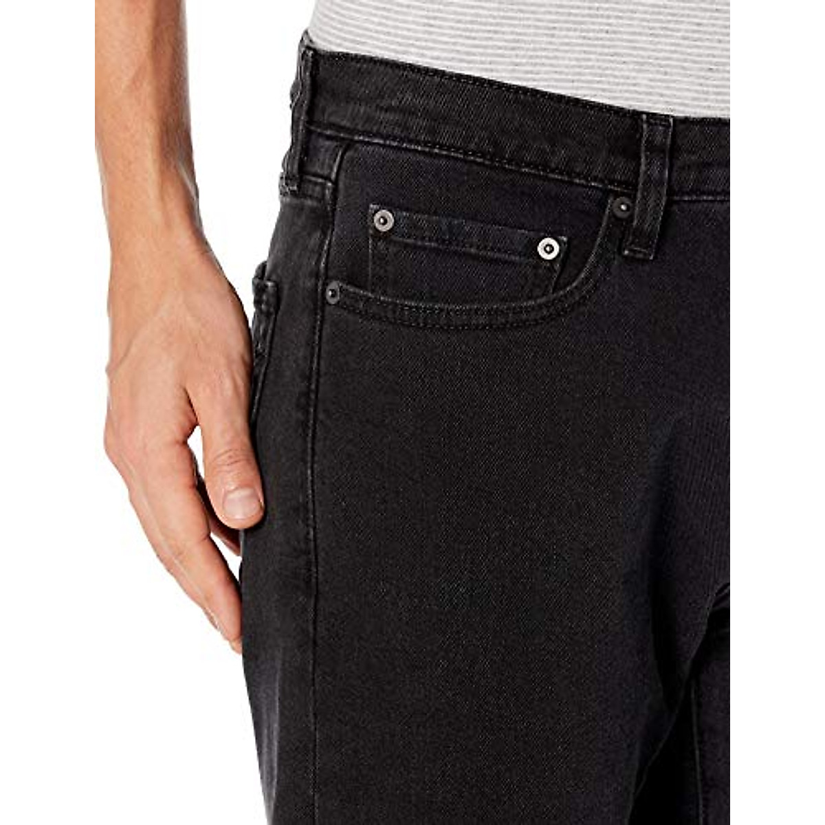 Amazon Essentials Men's Straight-Fit Stretch Jean, Washed Black, 54W x 30L
