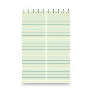 Steno Pads Notebooks, Top Bound Spiral Steno Book - Gregg Ruled, Green Tint, 80 Sheets Per Notepad - 6 x 9 Inch - Great for Note-Taking and Making to-do Lists - 6 Pack