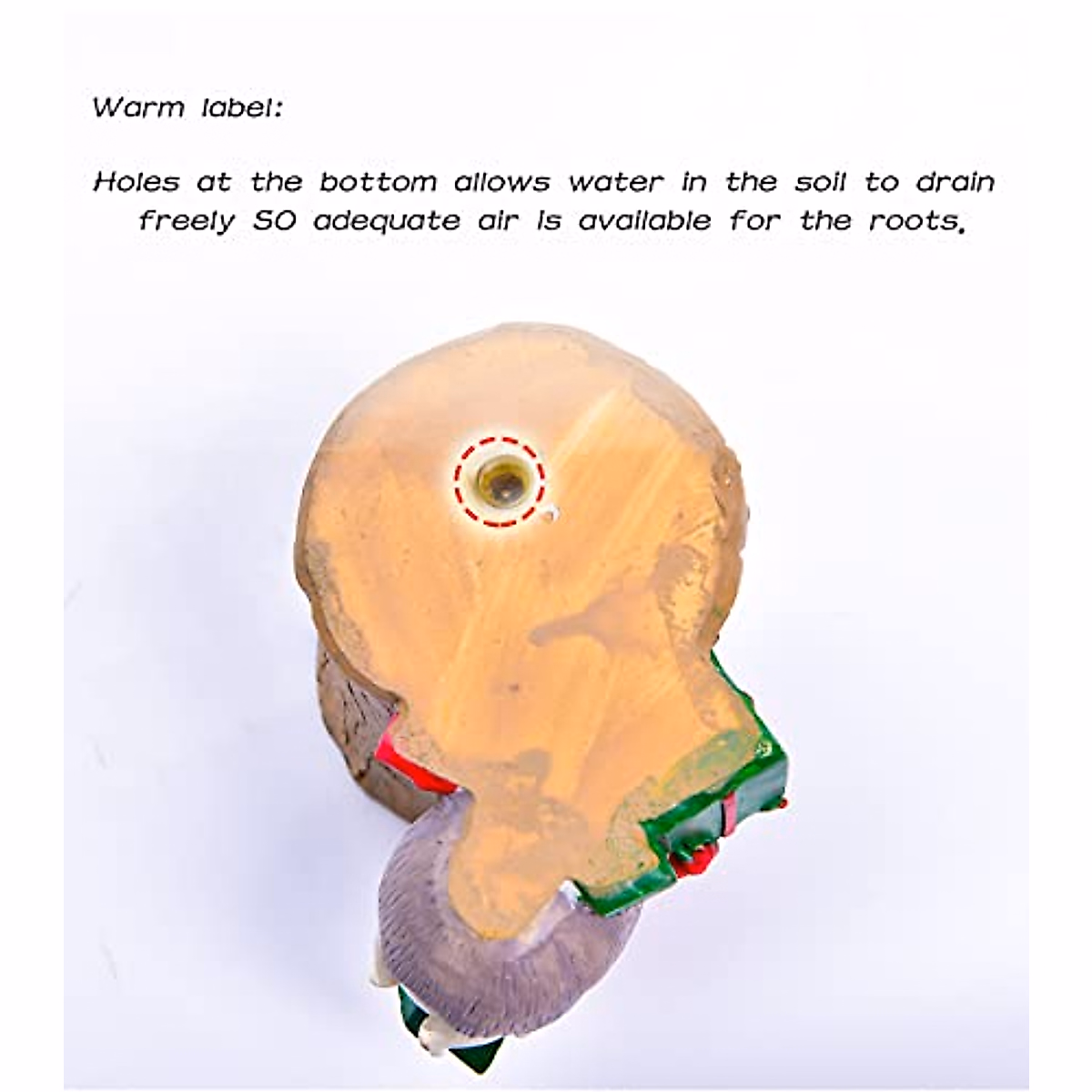 Creative potted plants with drainer garden pots resin succulent potted bonsai cartoon home desk mini ornaments Light-Yellow